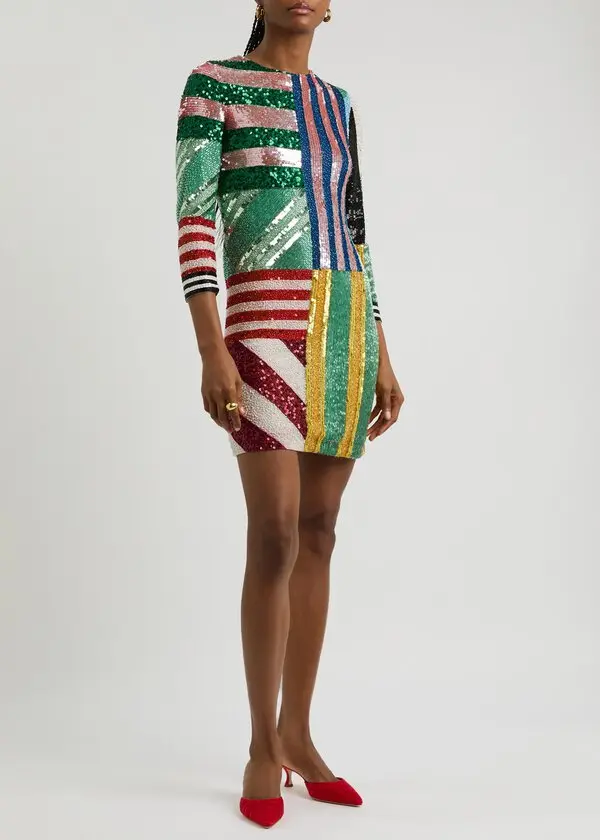 Alice + Olivia Delora Embellished Mini Dress
