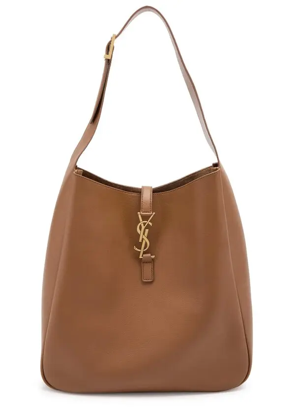 Saint Laurent Le 5 À 7 Large Leather Hobo Bag - Tan