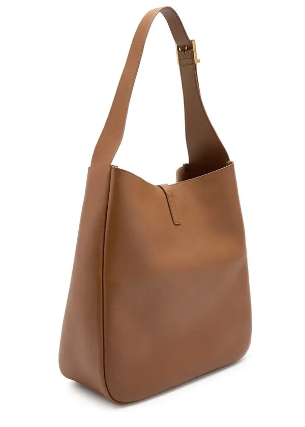 Saint Laurent Le 5 À 7 Large Leather Hobo Bag - Tan