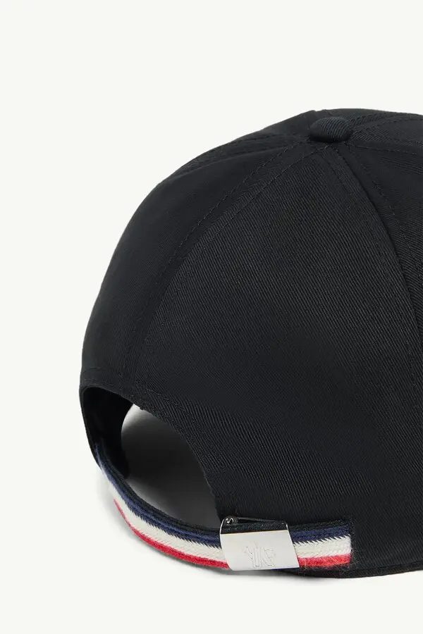 Moncler Cotton Gabardine Baseball Cap - Black