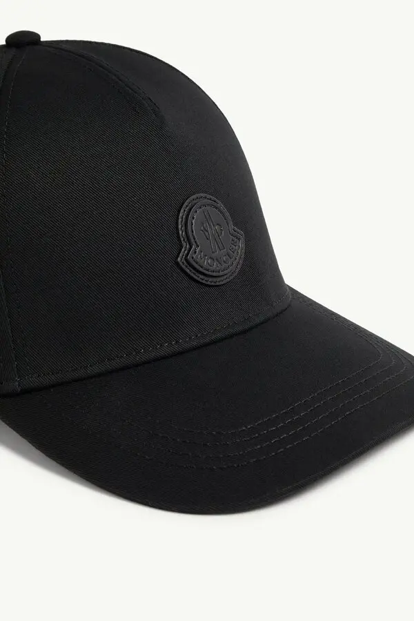 Moncler Cotton Gabardine Baseball Cap - Black