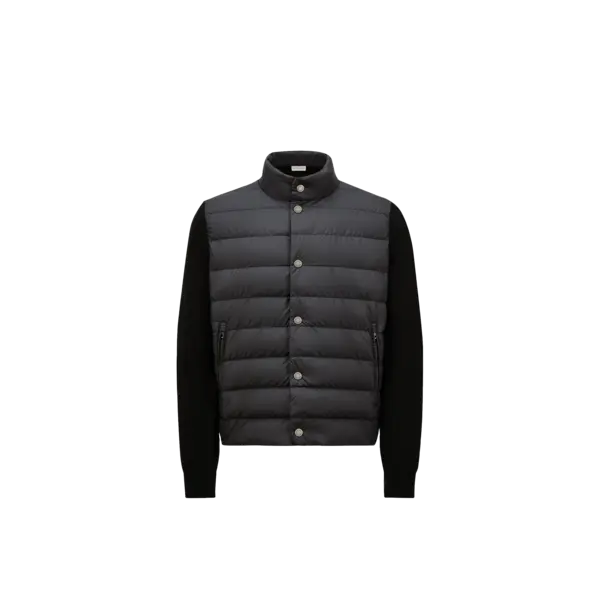 Moncler Padded Zip-up Cotton Cardigan - Black