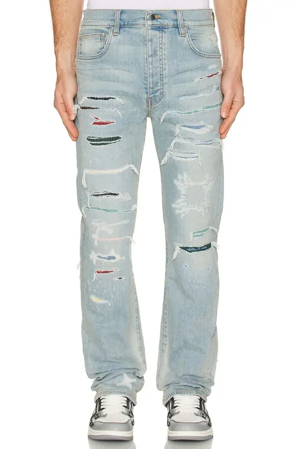 Amiri Ma Quad Gauze Repair Slim Jeans
