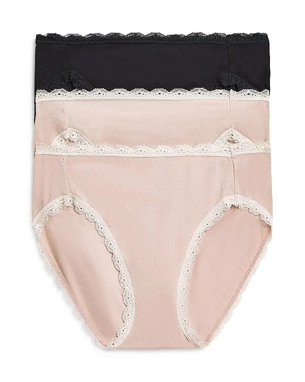 Wacoal B. Tempt'd Lace Trim Hi-cut Bikini, Pack Of 3 - Basic