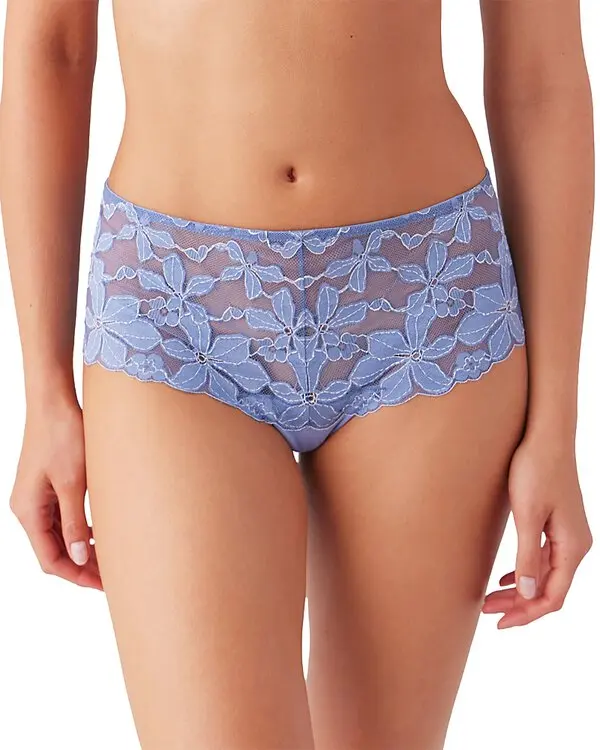 Wacoal B. Tempt'd Feeling Famous Tanga - Country Blue Lace