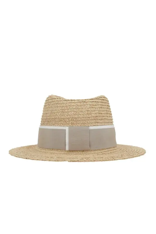 Maison Michel Raffia Fedora In Beige - 45% Off | Editorialist display picture 2