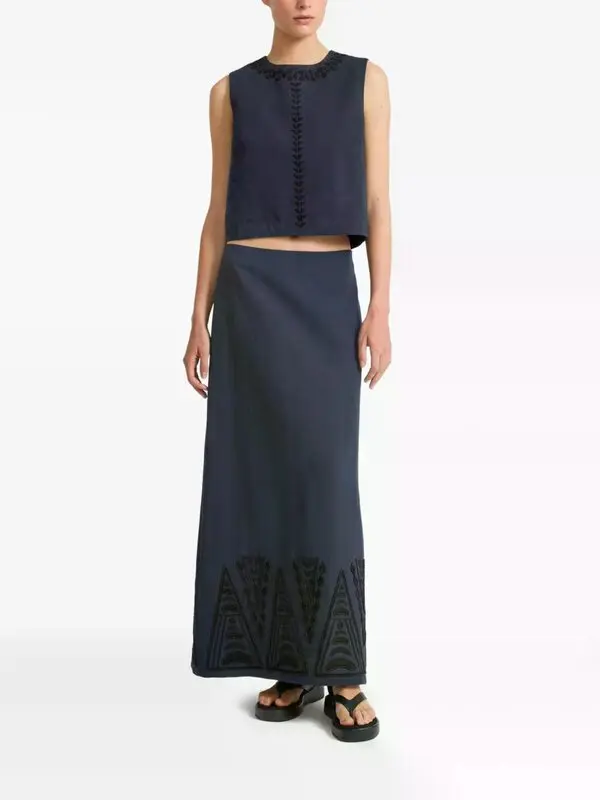YVES SALOMON Embroidered Maxi Skirt