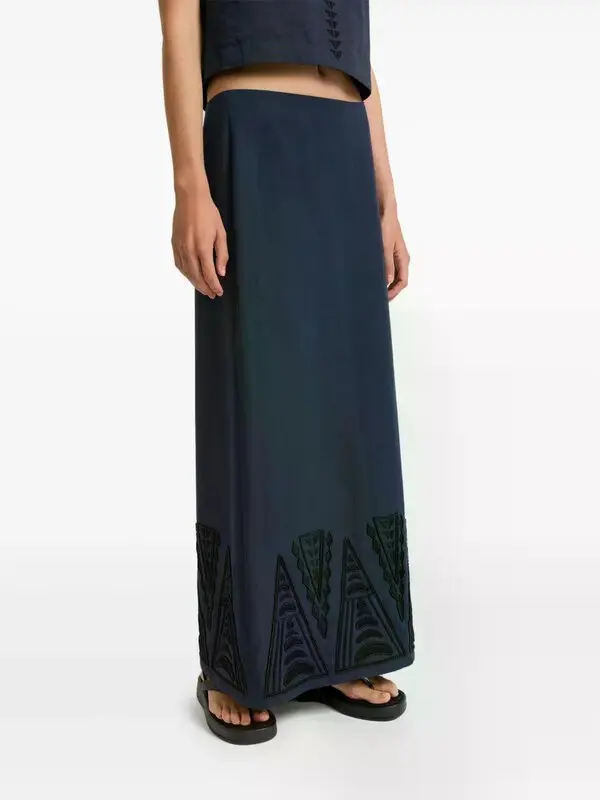 YVES SALOMON Embroidered Maxi Skirt
