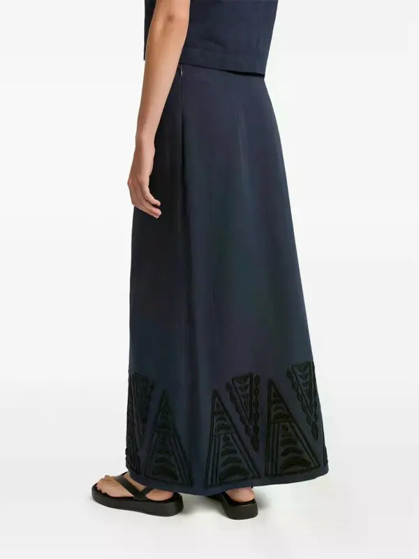 YVES SALOMON Embroidered Maxi Skirt