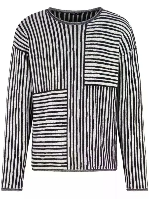 Giorgio Armani Striped Jumper - Blue