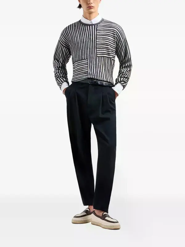 Giorgio Armani Striped Jumper - Blue