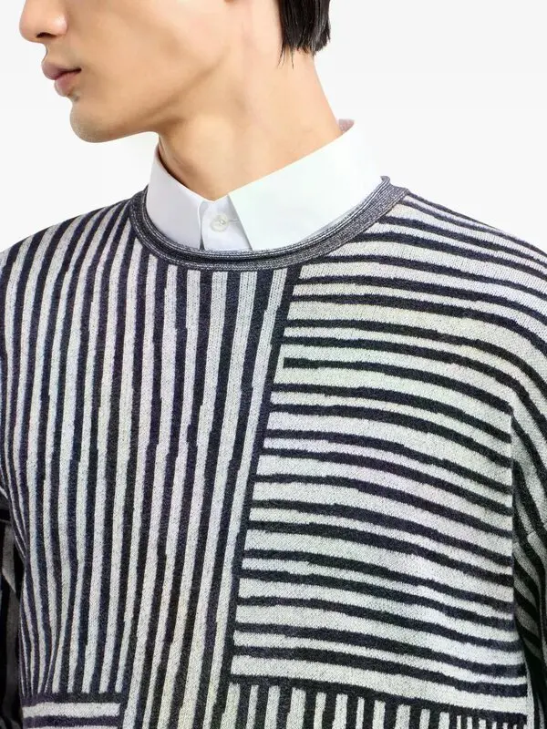 Giorgio Armani Striped Jumper - Blue