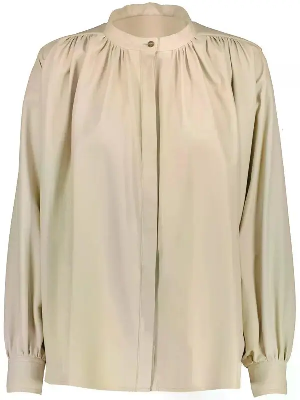 YVES SALOMON Pleated Leather Shirt
