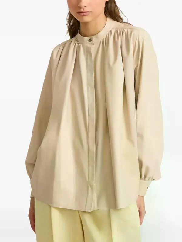 YVES SALOMON Pleated Leather Shirt