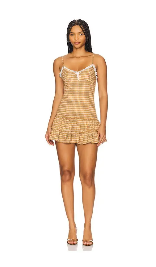 lioness gold dress The Midnight Mini Dress | Lioness | Butter Yellow main image 1