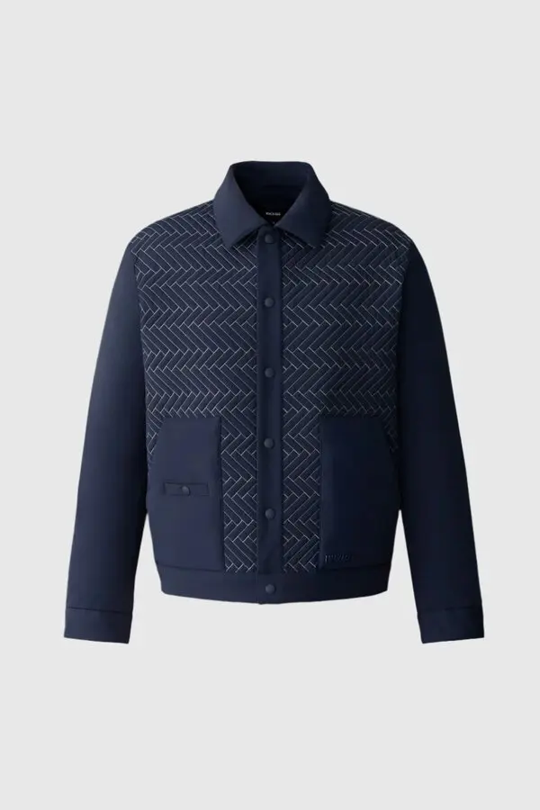 Mackage Maxwell Quilted Down Shirt Jacket - Navy-cream