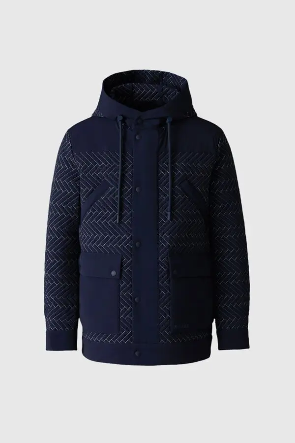 Mackage Thiago Quilted Down Hooded Jacket - Navy-cream