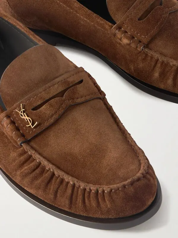 Saint Laurent Laurent Suede Penny Loafers