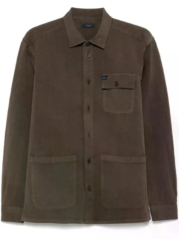 FAY Canvas Shirt - Brown