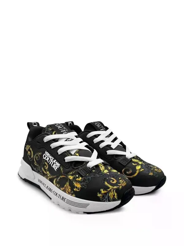 Versace Barocco-print Sneakers - Black