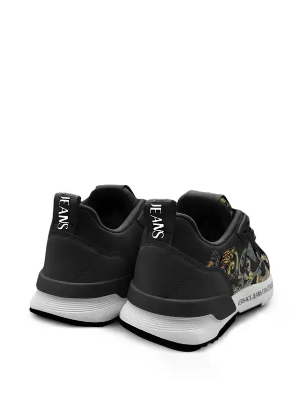 Versace Barocco-print Sneakers - Black