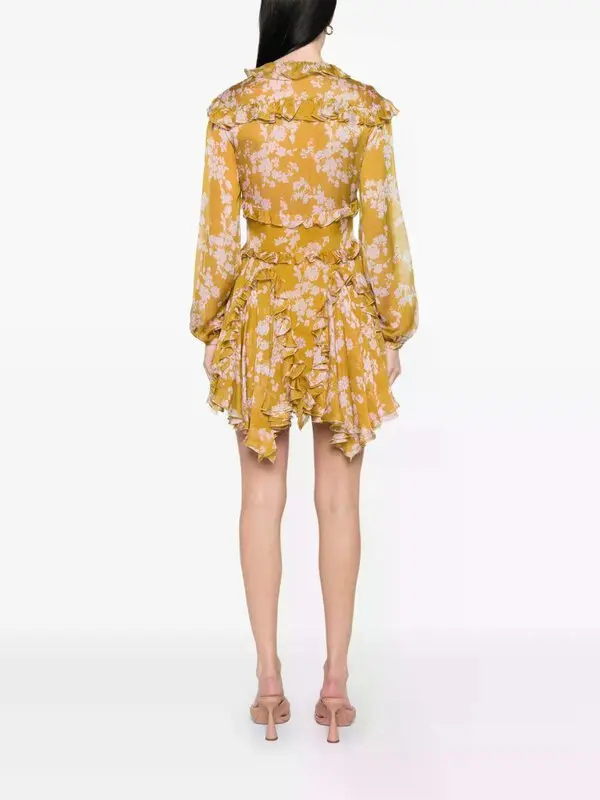 Elisabetta Franchi Voile Mini Dress - Yellow