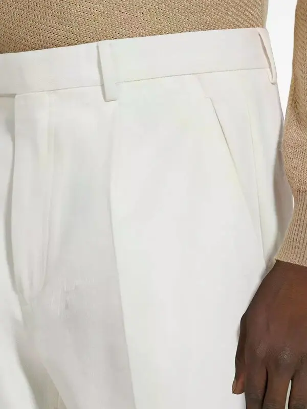 Zegna Pressed-crease Trousers - White