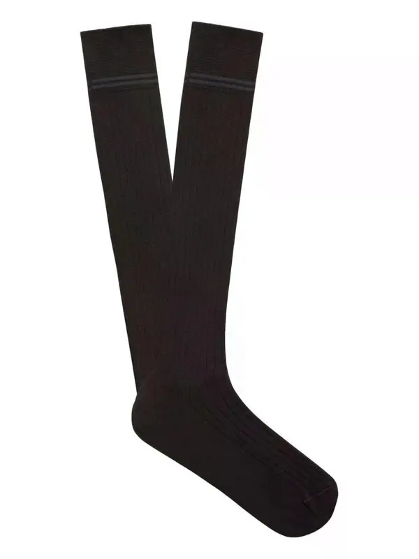 Zegna Ribbed Socks - Black