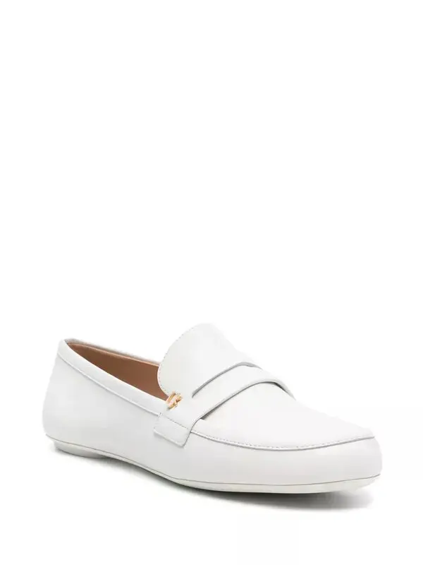 GIANVITO ROSSI Leather Loafers - White