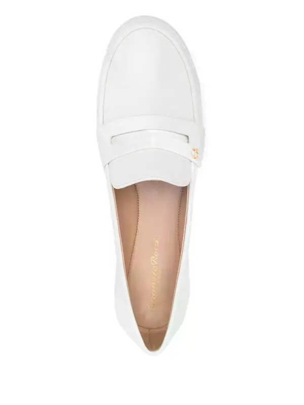 GIANVITO ROSSI Leather Loafers - White