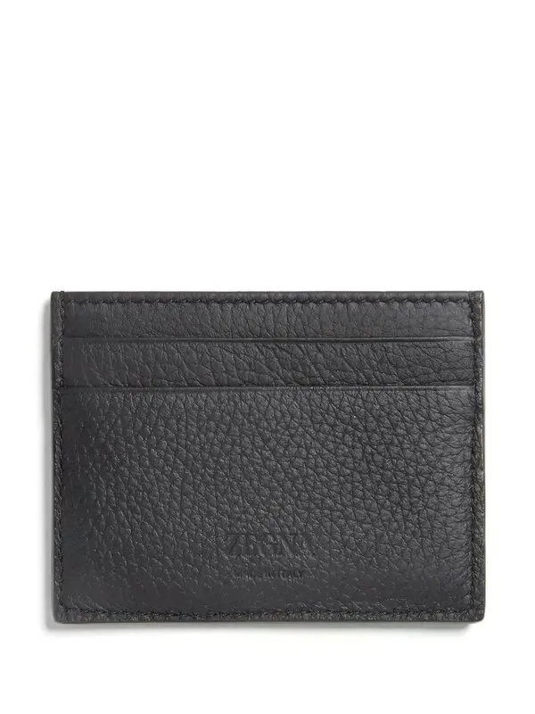 Zegna Logo-patch Leather Card Holder