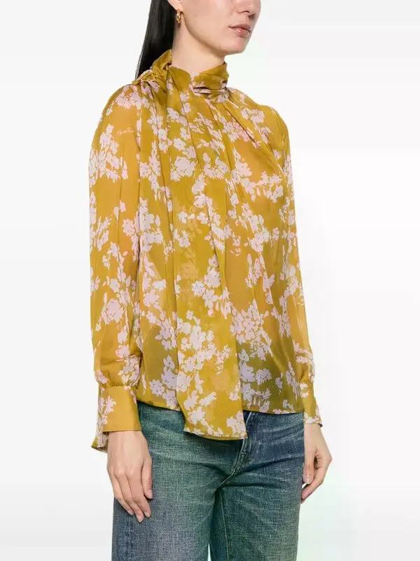 Elisabetta Franchi Voile Printed Blouse - Yellow