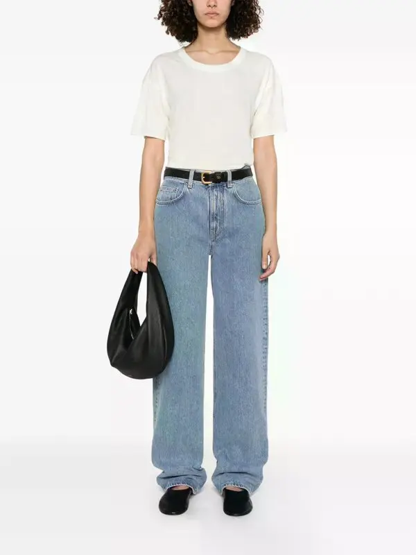 Loulou De Saison Ezra Round Neck T-shirt - Neutrals