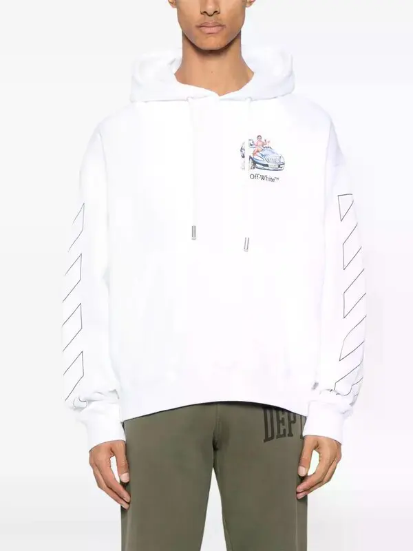 Off-White Logo-embroidered Hoodie - White