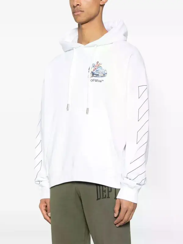 Off-White Logo-embroidered Hoodie - White