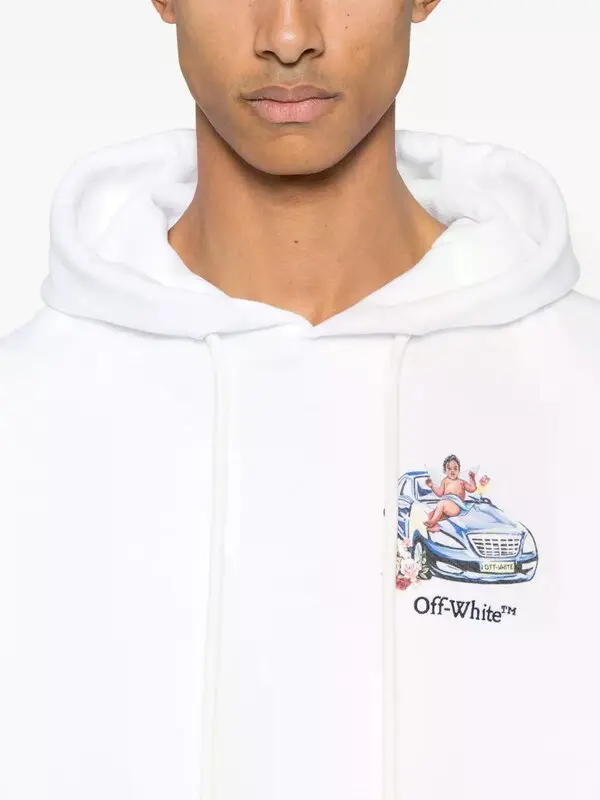 Off-White Logo-embroidered Hoodie - White