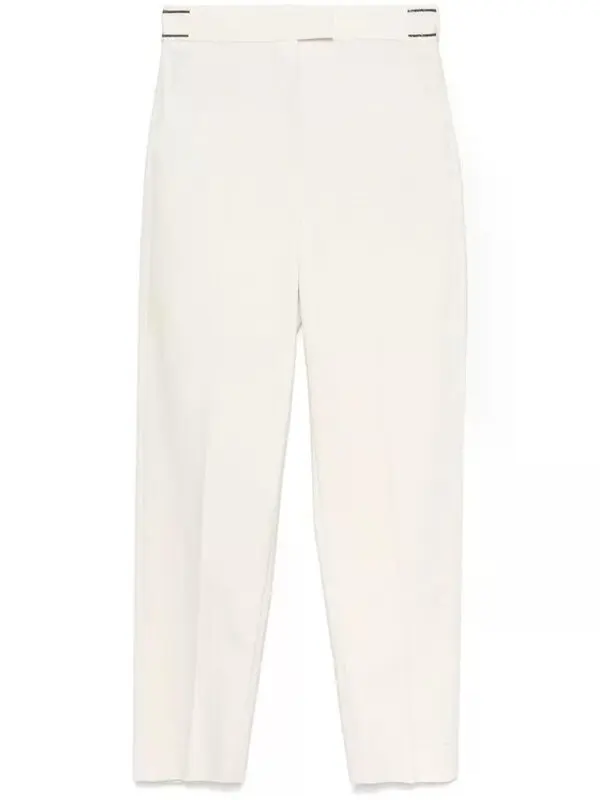 Brunello Cucinelli Monili Chain-detail Tailored Trousers - Neutrals