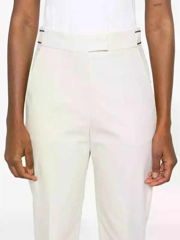 Brunello Cucinelli Monili Chain-detail Tailored Trousers - Neutrals