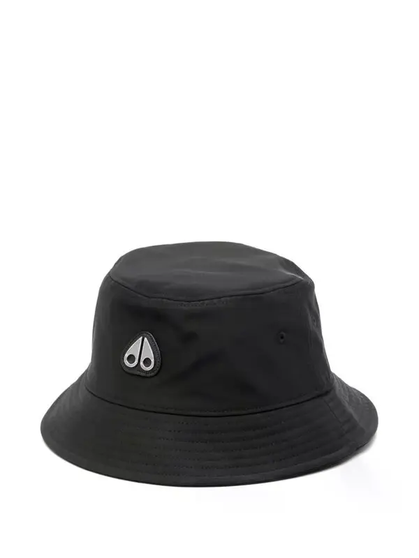 Moose Knuckles Logo Bucket Hat - Black