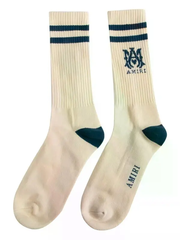 Amiri Logo Crew Socks - White