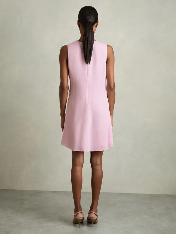 REISS Elina Draped Tuck Mini Dress