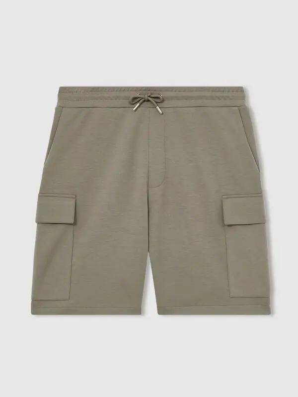 REISS Oliver Interlock Cargo Shorts - Sage Green