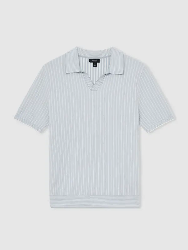 REISS Lancaster Open-collar Textured Polo Shirt