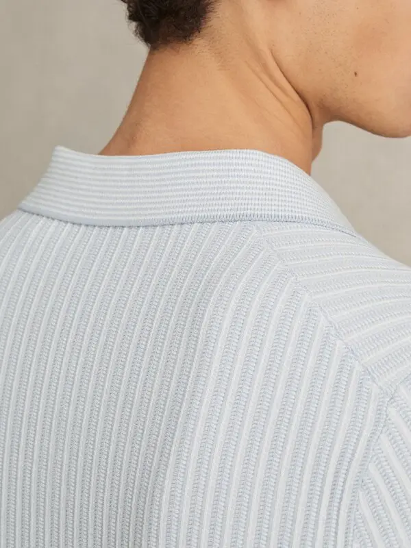 REISS Lancaster Open-collar Textured Polo Shirt