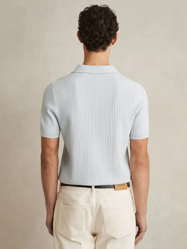 REISS Lancaster Open-collar Textured Polo Shirt