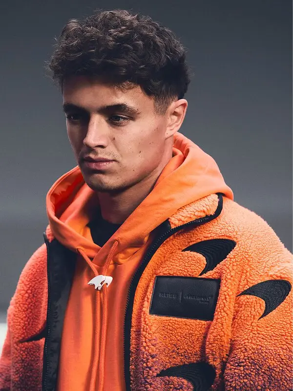 REISS F1 Team Ombré Fleece Jacket - Papaya Orange/purple
