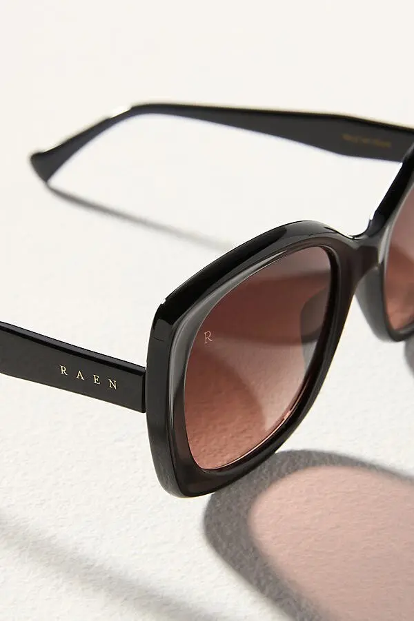 RAEN Ronzy Black Frame with Brown Gradient Lenses- like new Ronzy 54 Recycled Black / Scarlet Sunglasses – RAEN main image 2