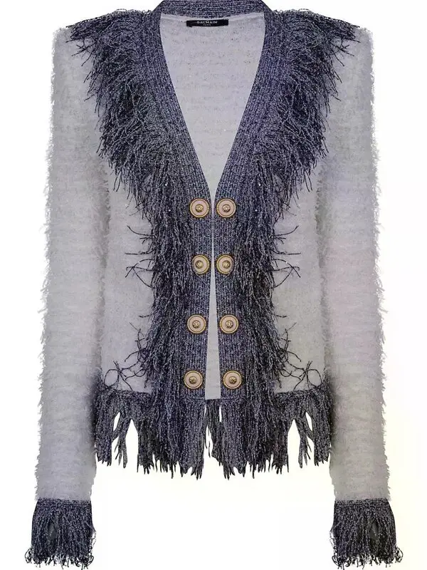 Balmain Fringed Jacket - White