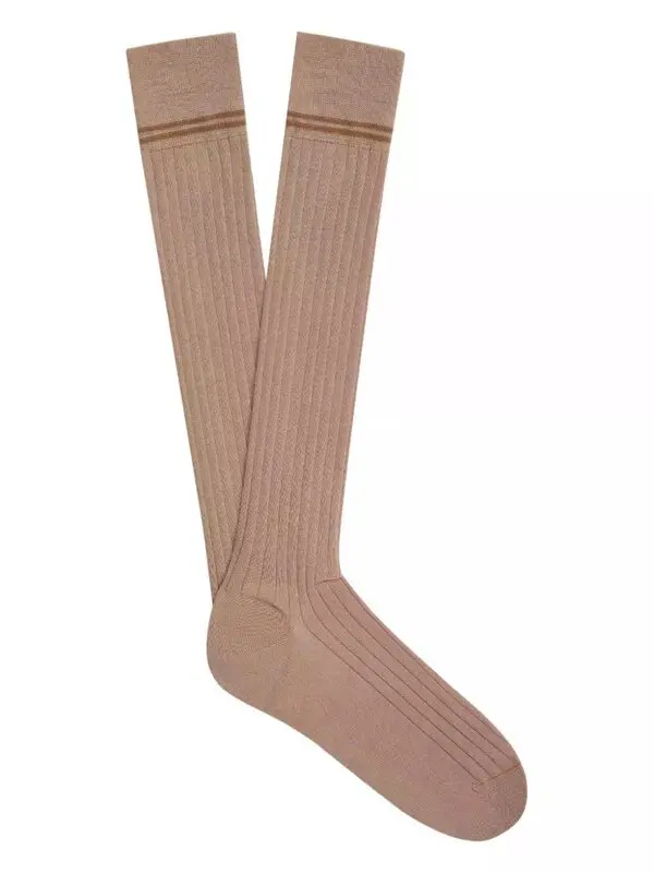 Zegna Ribbed Socks - Neutrals