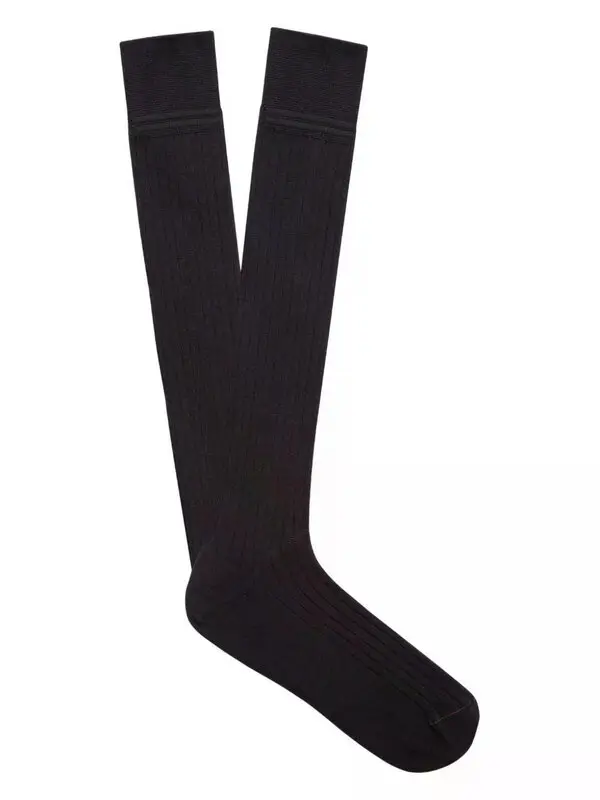 Zegna Ribbed Knit Socks - Blue